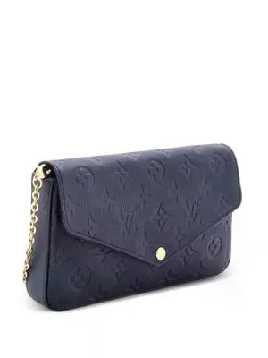 LOUIS VUITTON Felicie Pochette Monogram Empreinte Leather Crossbody Bag - Blue