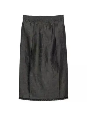 Prada Prada Chambray Skirt With Lace Trim Grey