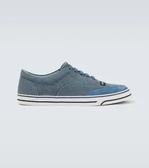 Dolce & Gabbana Suede-trimmed Fabric Lace-up Sneakers - Blue