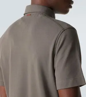 Zegna Cotton Pique Polo Shirt - Grey