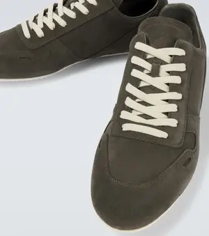 Rick Owens Minimal Suede Lace-up Sneakers - Grey