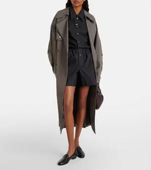 LEMAIRE Cotton And Silk Blend Shirt In Squid Ink