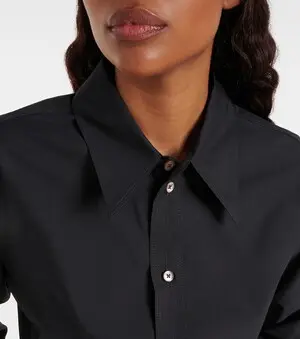 LEMAIRE Cotton And Silk Blend Shirt In Squid Ink