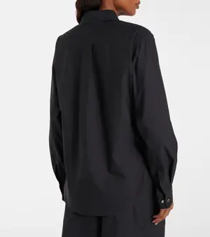 LEMAIRE Cotton And Silk Blend Shirt In Squid Ink