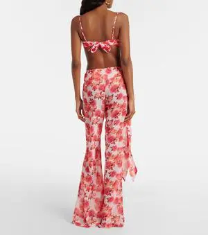 BANANHOT Bowie Floral Fla Pants - Red