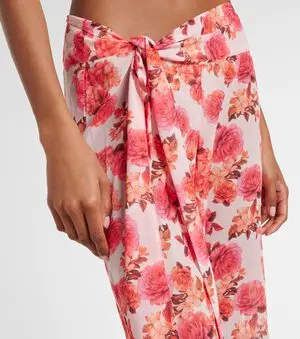 BANANHOT Bowie Floral Fla Pants - Red