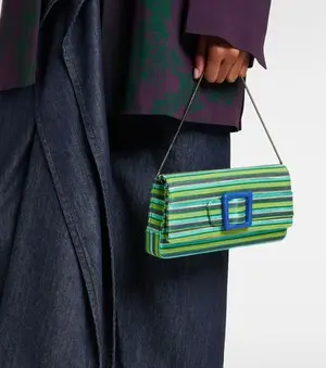 Manolo Blahnik Maygot Small Striped Clutch