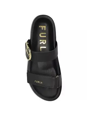 Furla Buckle Strap Sandals - Black