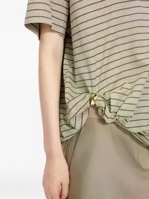 JNBY Striped Knot Detail T-shirt - Neutrals