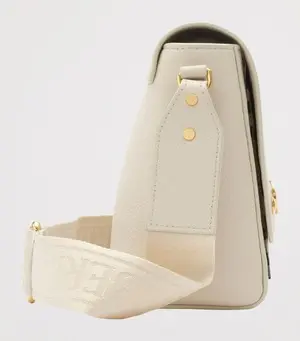 Burberry Leather Note Cross-body Bag With Iconic Check Detail - Neutral