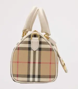 Burberry Mini Cotton Check Bowling Bag - Neutral