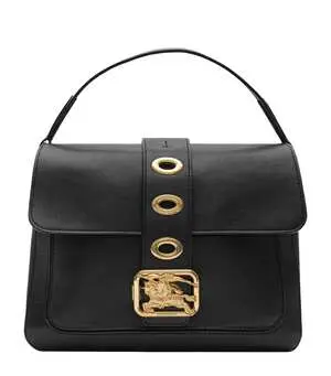 Burberry Leather Rider Handheld Bag - Black