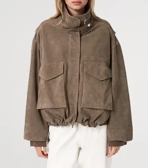 ALLSAINTS Suede Clay Bomber Jacket