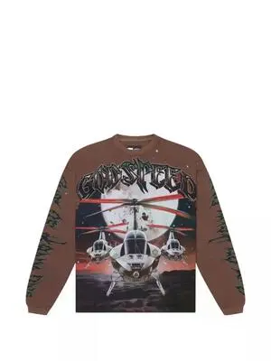 GODSPEED Graphic-Print Long-Sleeve Sweatshirt Brown