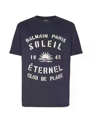 Balmain Short-sleeve Crew-neck T-shirt - Blue