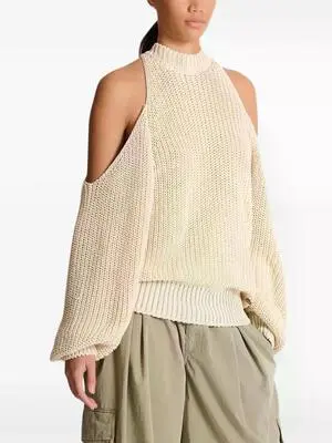 Balmain Cotton Knit Open-shoulder Jumper