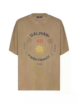 Balmain Crew-neck Short-sleeve T-shirt - Neutrals