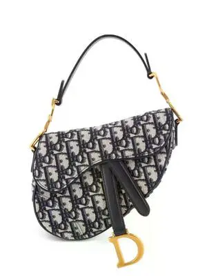 Dior Saddle Handbag Oblique Canvas Mini Shoulder Bag Blue