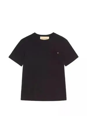 Valentino Garavani Cotton T-shirt With Vgold - Black