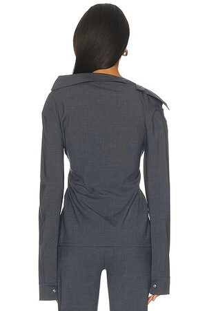 JADE CROPPER Asymmetric Long Sleeve Top