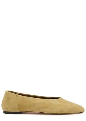 TOTEME Suede Ballerina Flats - Camel