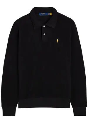 Polo Ralph Lauren Logo Cable-knit Wool And Cashmere-blend Jumper - Black