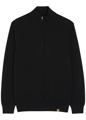 NOW YOU LIVE Woodhouse Half-zip Cotton Jumper