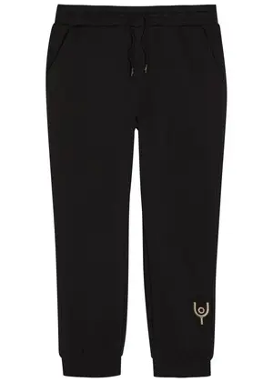 NOW YOU LIVE Magna Logo-embroidered Cotton-blend Sweatpants - Black
