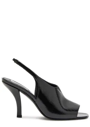TOTEME Naplack Leather Slingback Sandals - Black