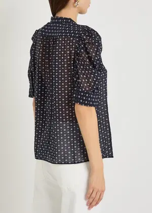 FRAME Printed Silk Chiffon Blouse