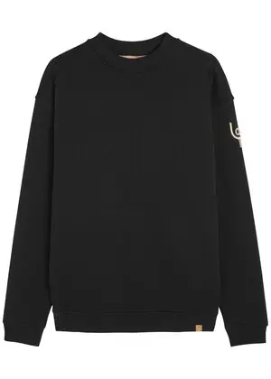 NOW YOU LIVE Logo-embroidered Cotton Sweatshirt - Black