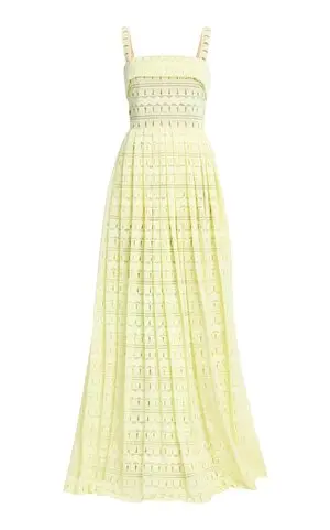Elie Saab Macrame Maxi Gown - Yellow