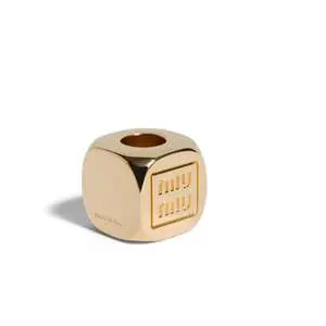 Miu Miu Enameled Metal Dice Charm - Vanilla