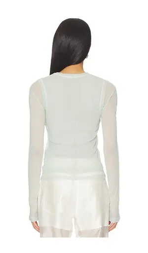 Helmut Lang Mesh Layered Long Sleeve Top In . Also