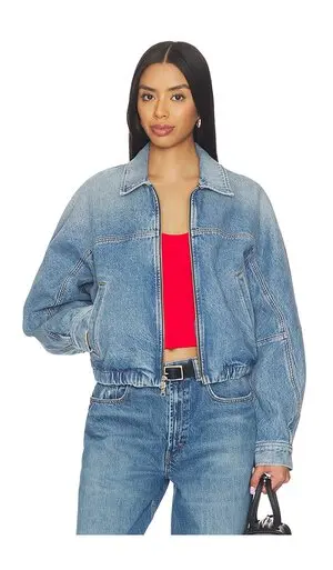 AGOLDE Dixon Cocoon Bomber Jacket - Blue