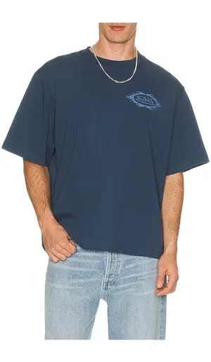VON DUTCH Chest Logo Boxy Crop Tee In . Also - Blue