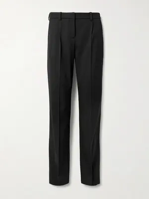 Balenciaga Pleated Stretch-wool Straight-leg Trousers