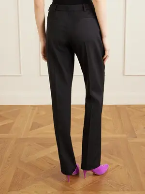 Balenciaga Pleated Stretch-wool Straight-leg Trousers