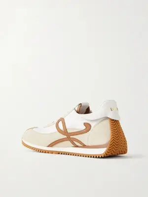 Loewe Flow Runner 2.0 Leather-trimmed Shell And Suede Sneakers - Neutrals