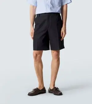 Zegna Cotton And Linen Bermuda Shorts