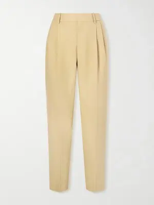 Polo Ralph Lauren Tapered Pleated Hemp Trousers - Neutrals