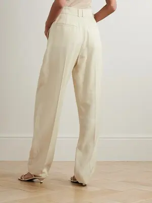 JOSEPH Rayen Pleated Woven Wide-leg Trousers