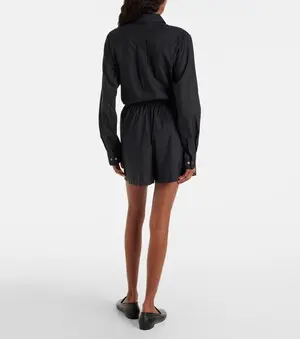 LEMAIRE Cotton And Silk Shorts - Black
