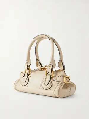 Chloé Paddington Embellished Textured-leather Tote - Neutrals