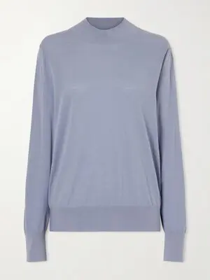 THE ROW Nari Wool Mock-neck Sweater