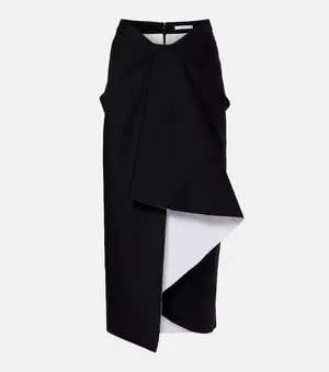 Givenchy Draped Wool And Mohair Midi Skirt