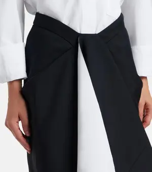 Givenchy Draped Wool And Mohair Midi Skirt