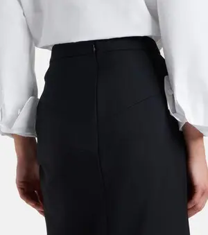Givenchy Draped Wool And Mohair Midi Skirt