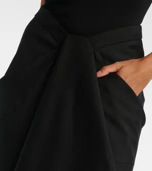 Givenchy Draped Wool And Mohair Midi Skirt