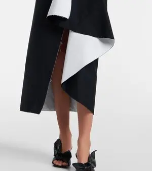 Givenchy Draped Wool And Mohair Midi Skirt